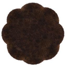 Fellteppich Heitmann Felle, H:60mm &Oslash;:140cm, braun, Lammfell, Teppiche, "Bl&uuml;te - Lammfell farbig, Premium Qualit&auml;t", echtes Austral. Lammfell, &Oslash; 140
