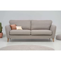 3-Sitzer Home Affaire, B:206cm H:88cm T:90cm, beige, 100% Polyester, Sofas, "MARSEILLE 3er Sofa 206 cm, Cord, Flachgewebe, Struktur, Webstoff",