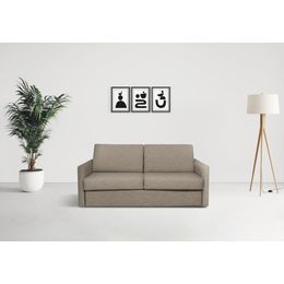 Schlafsofa Places of Style, B:182cm H:85cm T:100cm, beige, 85% PES. 15% Polypropylene, Wohnzimmer, Sofas, "GOLDPOINT 182cm, Dauerschläfer,