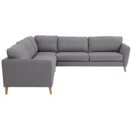 Ecksofa Home Affaire, B:278cm H:88cm T:278cm, grau, 100% Polyester, Wohnzimmer, Sofas, "MARSEILLE 278/278 cm, L-Form, Webstoff, Flachgewebe,