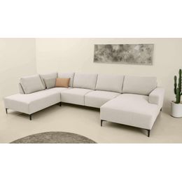 Wohnlandschaft Home Affaire, B:333cm H:85cm T:198cm, braun, 100% Polyester;Hartfaserplatte;Holz;Pappe;Spanplatte, Sofas, "Tournon U-Form, XXL Sofa,