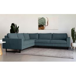 Ecksofa Places of Style, B:290cm H:85cm T:250cm, blau, 92% Polyester, 8% Nylon, Wohnzimmer, Sofas, "Pinto, XXL, 250/290 cm, langer Schenkel,