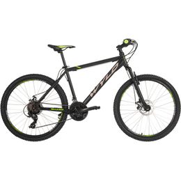 WYLD Mountainbike "Mountainbike Hardtail 26'' Sharp Schwarz-Grün 21 Gänge RH 46 bzw. 51cm", 46cm, 26 Zoll (66,04cm) hinten: 26 Zoll (66,04cm),