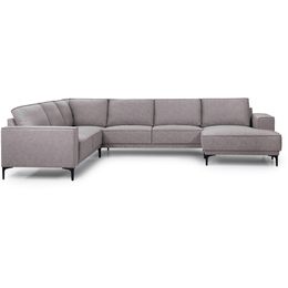 Wohnlandschaft Places of Style, B:342cm H:85cm T:260cm, braun, 100% Polyester, Sofas, "XXL Sofa Oland, Struktur, Flachgewebe, Luxus-Microfaser,