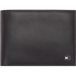 Tommy Hilfiger Herren Geldbörse "ETON CC FLAP AND COIN POCKET", schwarz, Leder, Basic, Kleinlederwaren, aus weichem Leder