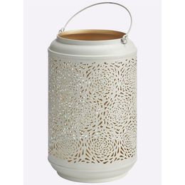 HEINE HOME Windlicht, B/H/T: 21cm x 31,5cm x 21cm, beige, Garten, Kerzenhalter
