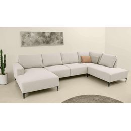 Wohnlandschaft Home Affaire, B:333cm H:85cm T:198cm, braun, 100% Polyester;Hartfaserplatte;Holz;Pappe;Spanplatte, Sofas, "Tournon U-Form, XXL Sofa,