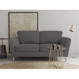 2-Sitzer Home Affaire, B:170cm H:88cm T:90cm, grau, Struktur fein (58% Polyester, 22% Polypropylen);Filzoptik (100% Polyester);Webstoff (100%