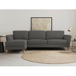 Ecksofa Home Affaire, B:279cm H:88cm T:152cm, grau, Struktur fein (58% Polyester, 22% Polypropylen);Filzoptik (100% Polyester);Webstoff (100%