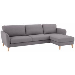 Ecksofa Home Affaire, B:279cm H:88cm T:152cm, grau, Struktur fein (58% Polyester, 22% Polypropylen);Filzoptik (100% Polyester);Webstoff (100%