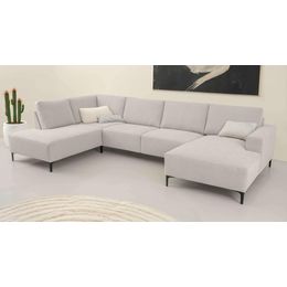 Wohnlandschaft Home Affaire, B:333cm H:85cm T:198cm, beige, 100% Polyester;Hartfaserplatte;Holz;Pappe;Spanplatte, Sofas, "Tournon U-Form, XXL Sofa,