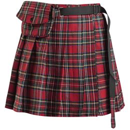 Banned Alternative Check It Out Kilt Kurzer Rock rot in M SK25250