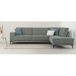 Ecksofa OTTO HOME, B:289cm H:85cm T:210cm, grau, 100% Polyester, Wohnzimmer, Sofas, "Polsterecke Oland, Struktur, Flachgewebe, Luxus-Microfaser,