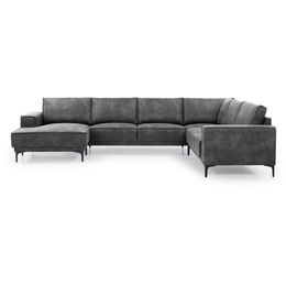 Wohnlandschaft Places of Style, B:342cm H:85cm T:260cm, grau, 100% Polyester, Sofas, "XXL Sofa Oland, Struktur, Flachgewebe, Luxus-Microfaser,