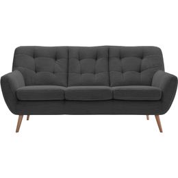 3-Sitzer, B:187cm H:92cm T:92cm, grau, exxpo - SOFA FASHION, Sofas, "Scandi, bequem, aufwendige Rückenpolsterung für mehr Sitzkomfort", aktuelle