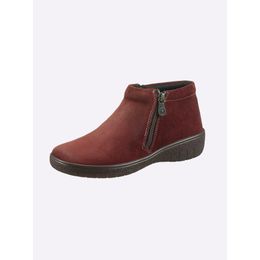 Casual Looks Damen Stiefelette, Gr. 40, rot, Veloursleder, Schuhe