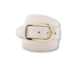 Bernd G&ouml;tz BERND G&Ouml;TZ Damen Lederg&uuml;rtel, beige, Gr. 100, unifarben mit Farbeinsatz, Leder, G&uuml;rtel, mit goldener Designschlie&szlig;e