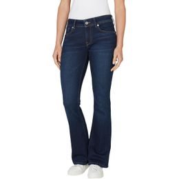 Pepe Jeans Damen 5-Pocket-Jeans "FLARE LW PIMLICO", blau, Gr. 31, Denim/Jeans, Obermaterial: 83% Baumwolle, 12% Viskose, 4% Elastomultiester, 1%