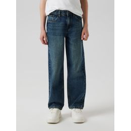 name it Jungen Straight-Jeans "NKMRYAN STRAIGHT JEANS 5950-DM NOOS", blau, Gr. 122, Abriebeffekte, Denim/Jeans, Obermaterial: 100% Baumwolle, Jeans