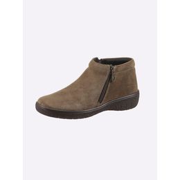 Casual Looks Damen Stiefelette, Gr. 39, braun, Veloursleder, Schuhe
