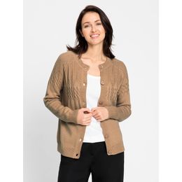 Inspirationen Damen Strickjacke, gelb, Gr. 36, meliert, 50% Baumwolle, 50% Polyacryl, Strickjacken