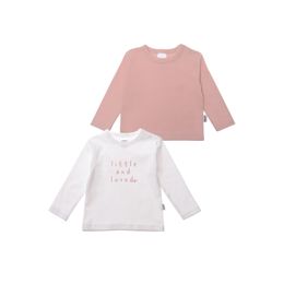 Liliput M&auml;dchen Langarmshirt "Little and Loved", rosa, Gr. 62, bedruckt, 100% Baumwolle, Shirts, im 2er Pack mit Druckkn&ouml;pfen auf der Schulter