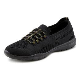 Lascana Damen Sneaker "Slipper, Halbschuh, leichtes Meshmaterial", Gr. 37, schwarz, Obermaterial: 100% Textilmaterial. Decksohle: 100%