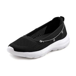 Lascana Damen Sneaker, Gr. 40, schwarz, Obermaterial: 100% Textilmaterial. Decksohle: 100% Textilmaterial. Laufsohle: 100% Synthetik, unifarben,