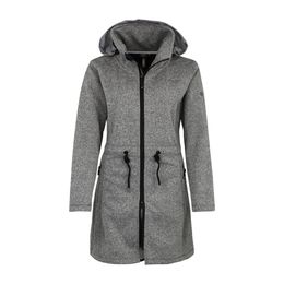 DEPROC Active Damen Softshellparka "KEDGWICK WOMEN LONG", grau, Gr. 42, 100% Polyester, Jacken, Softshellmantel in urbaner Strickfleeceoptik
