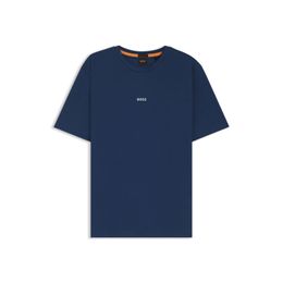 BOSS Orange Damen T-Shirt "TChup", blau, Gr. M, unifarben, Single Jersey, Obermaterial: 96% Baumwolle, 4% Elasthan, Shirts, mit Rundhalsausschnitt