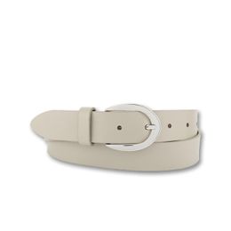 Bernd G&ouml;tz BERND G&Ouml;TZ Damen Lederg&uuml;rtel, beige, Gr. 95, unifarben, Rindsleder, G&uuml;rtel, mit silberfarbener Schlie&szlig;e