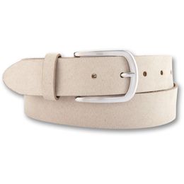 Bernd G&ouml;tz BERND G&Ouml;TZ Damen Lederg&uuml;rtel, beige, Gr. 100, aufgeraut, unifarben, Leder, G&uuml;rtel, mit silberfarbener Schlie&szlig;e