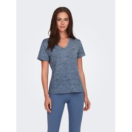 Only Play Damen Trainingsshirt "ONPCORE LIFE VN SS REG TEE NOOS", blau, Gr. M, meliert, Single Jersey, Obermaterial: 96% Polyester, 4% Elasthan,