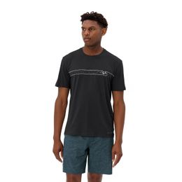 Vaude Funktionsshirt "MEN'S CYCLIST T-SHIRT V", schwarz, Gr. L, Web, Obermaterial: 70% Baumwolle, 30% Lyocell, Shirts, Fahrradshirt mit Print