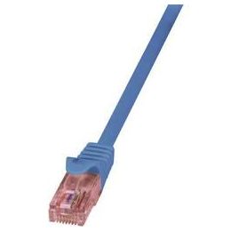 LogiLink CQ2076U RJ45 Netzwerkkabel, Patchkabel CAT 6 U/UTP 5.00 m Blau Flammwidrig, mit Rastnasenschutz 1 St.