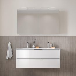 Steinkamp Living 2.0 / Villeroy & Boch Venticello CeramicPlus Badmöbel Set 120 cm mit Spiegelschrank, 2 Drehtüren