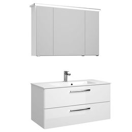 Pelipal Trentino Möbelkombination mit Mineralmarmorwaschtisch 107 cm, SPS LED Profil