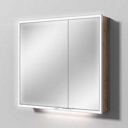 Sanipa Reflection Melamin-Spiegelschrank MILO 80 mit 2 Türen