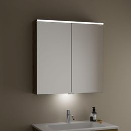 Burgbad Eqio Spiegelschrank mit LED-Aufsatzleuchte und LED- Waschtischbeleuchtung 80 cm
