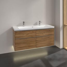 Villeroy & Boch Villeroy & Boch Subway 3.0 Waschtischunterschrank 127,2 cm, 4 Auszüge, mit LED-Beleuchtung