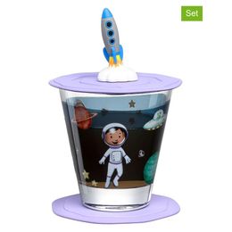 Leonardo 3tlg. Kinder-Trinkset ''Weltall'' in Lila/ Bunt - (H)10 x Ø 10,8 cm - 13% | Gedeckter-tisch