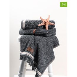Colourful Cotton 3er-Set: Handtücher in Anthrazit - 63% | Größe 50x90 cm | Badtextilien