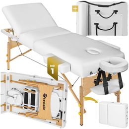 TecTake&reg; 3 Zonen Massageliege, Breite 70 cm, Polsterung 7,5 cm, mit Holzgestell, 218 x 102 x 90 cm