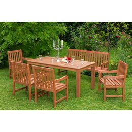 Merxx Santos Set 6tlg. 3er Bank, Tisch 170x90 cm