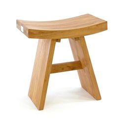 Vcm Hocker behandeltem Teakholz Sitzhocker Holzhocker Ma&szlig;e B. 45cm x H. 47cm x T. 29cm