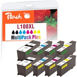 Peach L100 XLBK/C/M/Y 4 Druckerpatronen XL (2*bk, c/m/y) ersetzt Lexmark No. 100XLBK*2/C/M/Y, 14N1092-95 f&uuml;r z.B. Lexmark Genesis S 810, Lexmark S 400 (wiederaufbereitet)