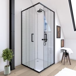 Aurlane Eckdusche schwarz 90 x 90 x 200 cm