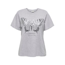 Jacqueline de Yong JDY T-Shirt 'JDYBIBBI' Damen Gr&ouml;&szlig;e L anthrazit / hellgrau