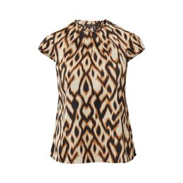 comma, COMMA Bluse Damen Gr&ouml;&szlig;e L creme / cognac / schwarz