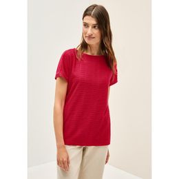 Cecil T-Shirt mit Streifen-Struktur glazed apple red XS (36) XS (36) Struktur-Shirt von Cecil